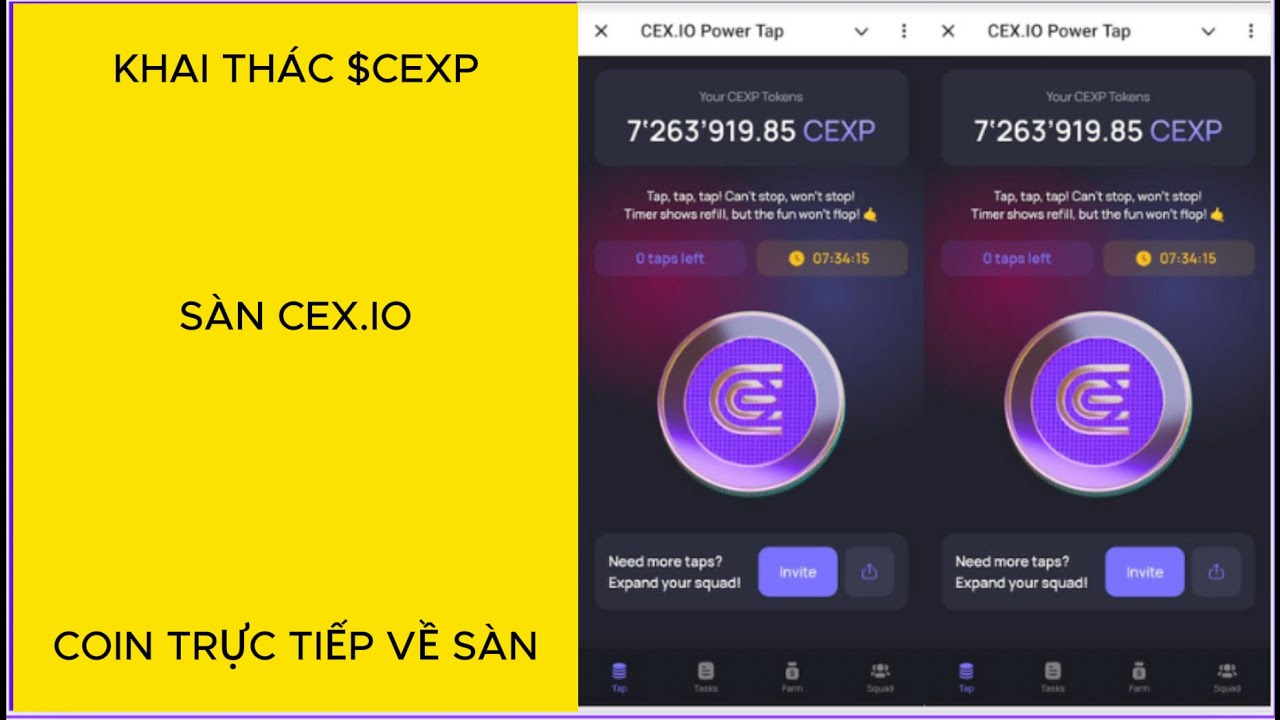 KHAI THÁC $CEXP - SÀN CEX.IO - COIN TRỰC TIẾP VỀ SÀN - YouTube