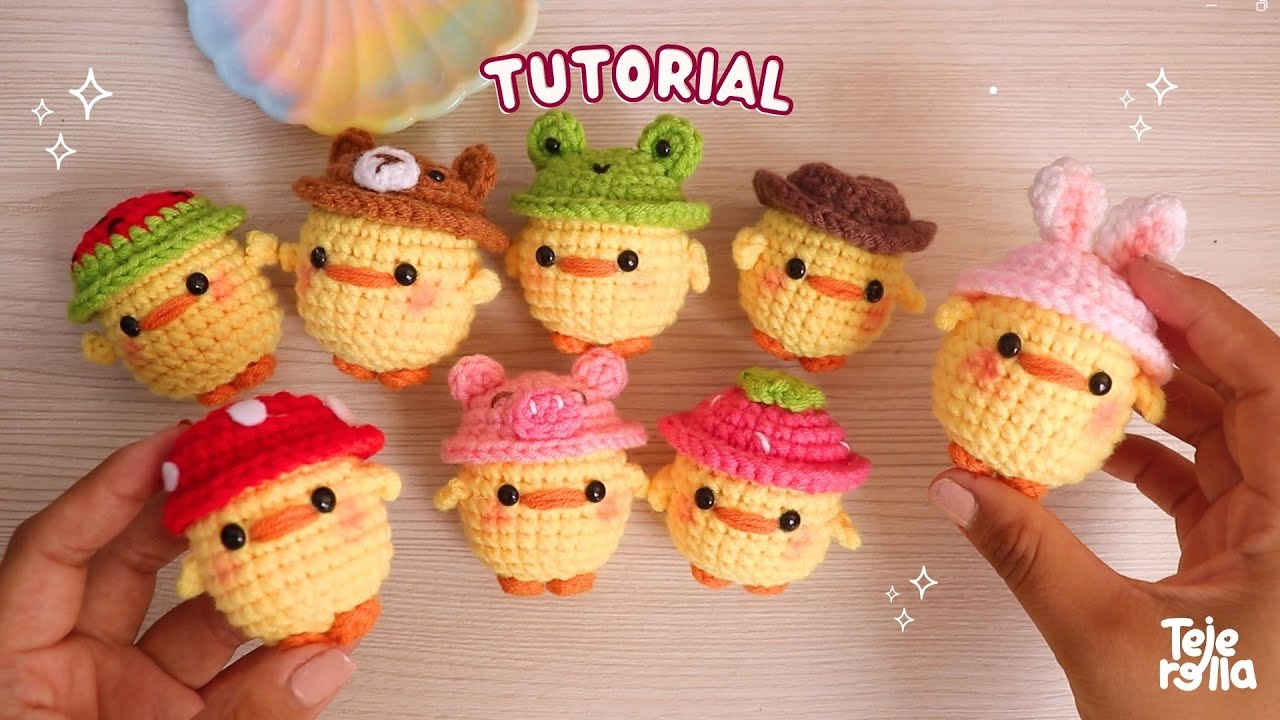 🐣🍄 POLLITOS CON SOMBRERO 🍓🍇🐷 - Tutorial paso a paso perfectos para ...