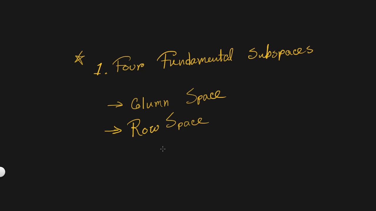 The Four Fundamental Subspaces | Part 1 - YouTube