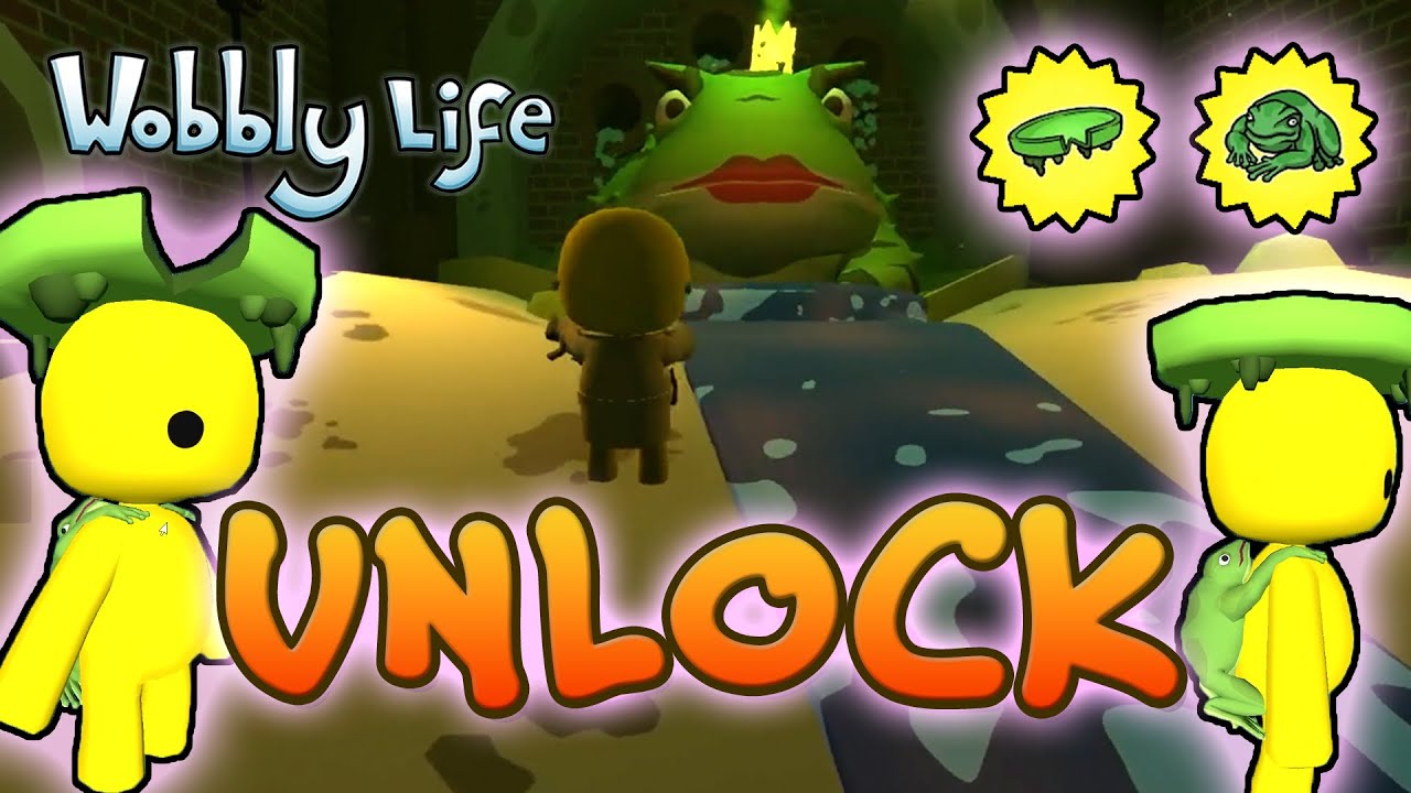Help FROG QUEEN With 4 SEWERS - Frog Backpack + Lily Pad Hat Unlock in Wobbly Life - YouTube