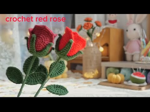 crochet red rose tutorial for beginners 🌹🌹 - YouTube