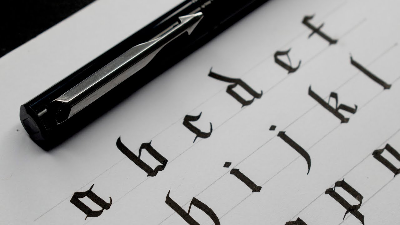 How to write Gothic Calligraphy small letter a to z. Gothic alphabets ...