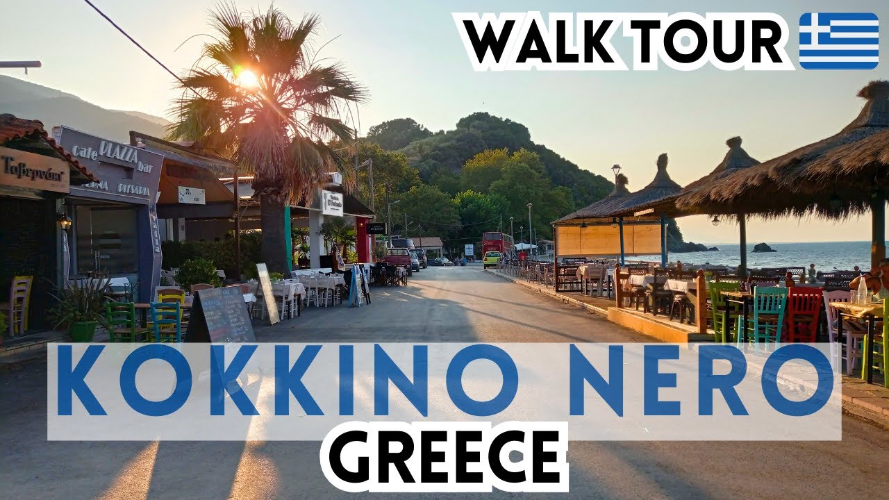 KOKKINO NERO - Magical place in Greece Walk Tour 4K. Magiczne miejsce w ...