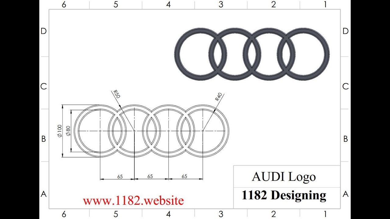 How to Design a 3D AUDI Logo in Solidworks? - YouTube