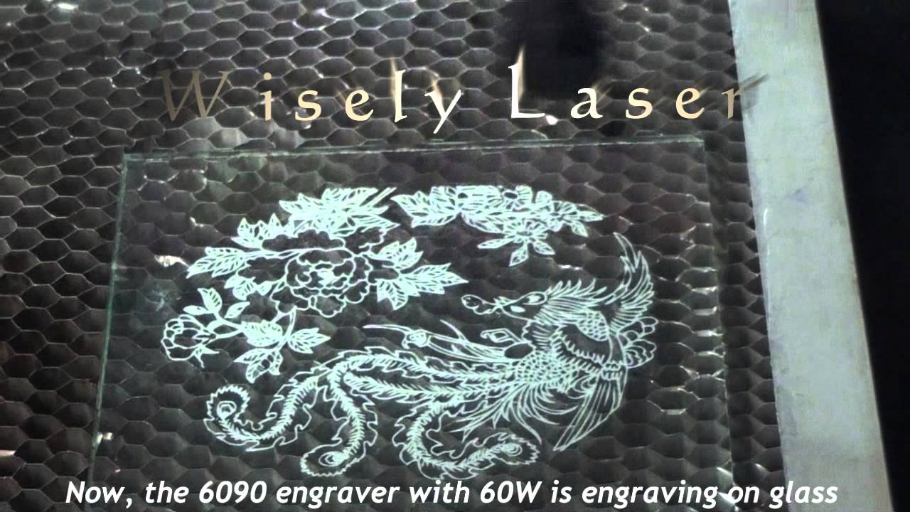 glass/crystal laser engraving, 60W laser engraving machine - YouTube