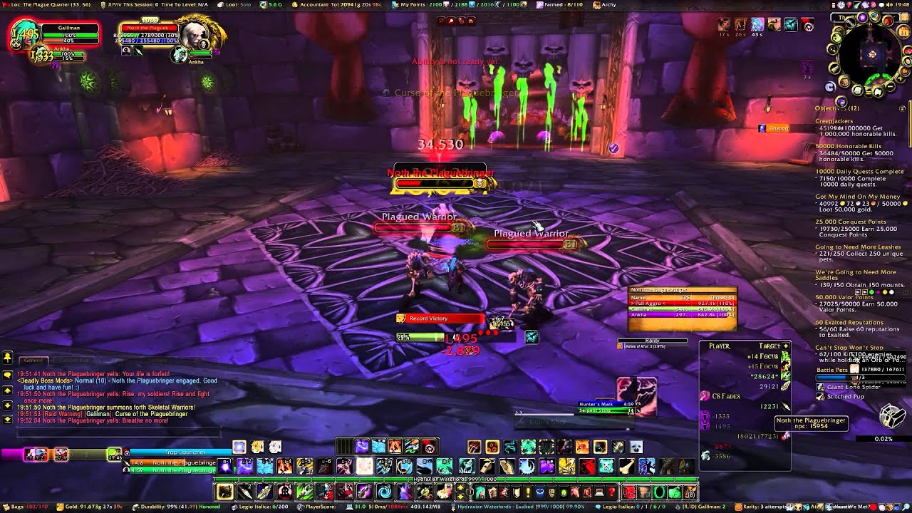 [Naxxramas 10] Noth the Plaguebringer solo - YouTube