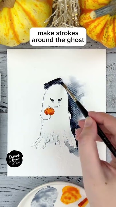 How to Draw a Ghost 👻🎃 | Halloween Tutorial for Watercolor Sketching ...