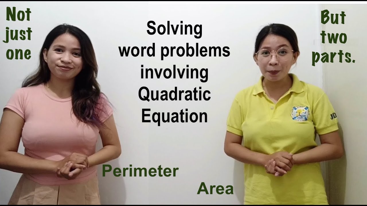 Lesson 6: Part 2 | Word Problems involving Quadratic Equation | Area ...