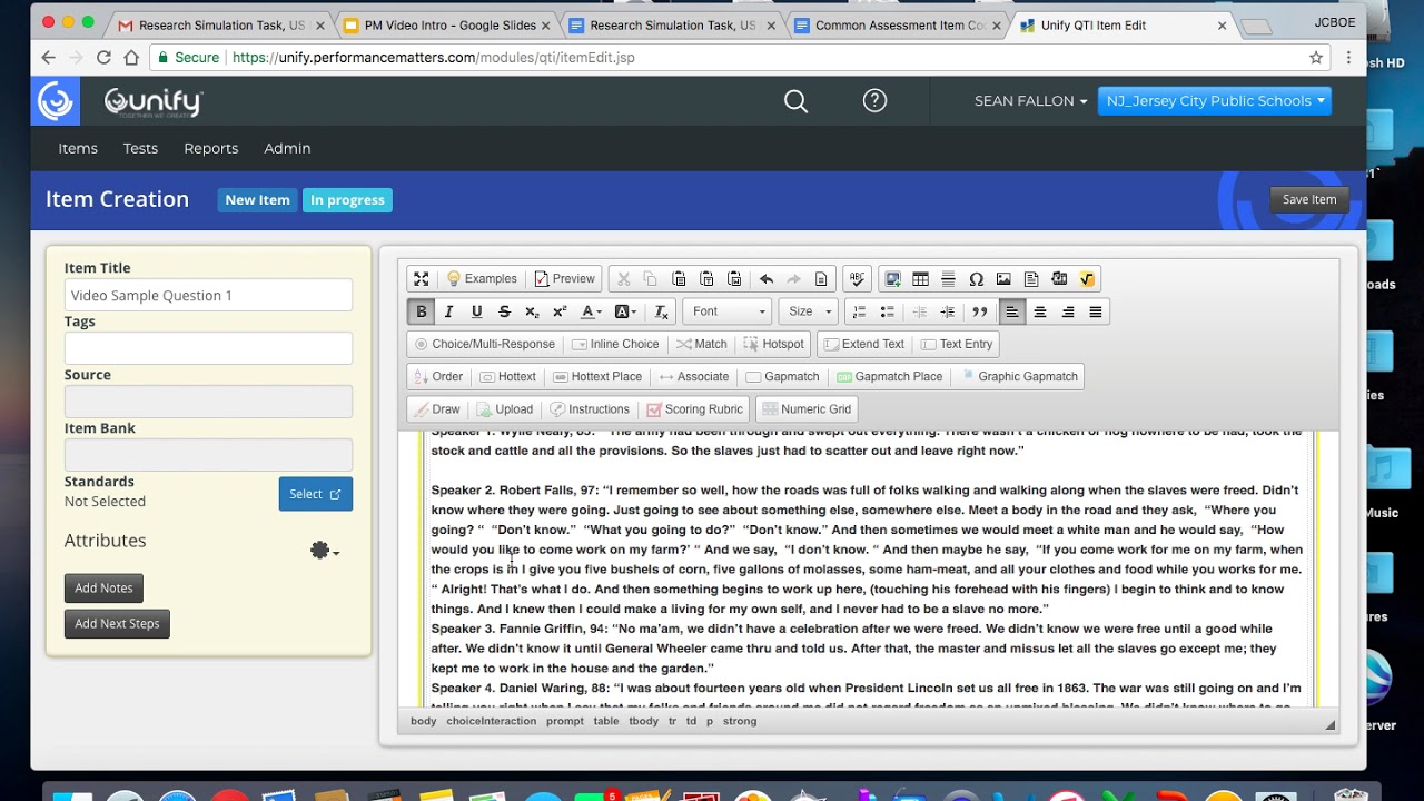 Performance Matters Test Creation - YouTube