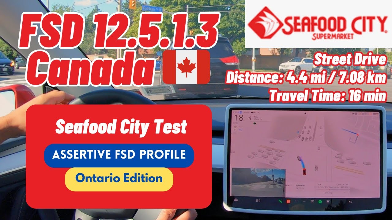 Tesla FSD Supervised v12.5.1.3 Seafood City (Heartland) | Canada ...