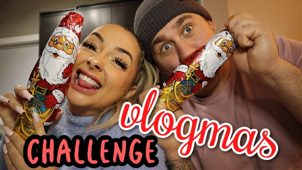 Who can take the BIGGER bite out of SANTA CLAUS?? CHALLENGE *Vlogmas ...