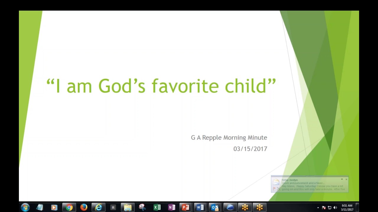 I am God's favorite child - YouTube