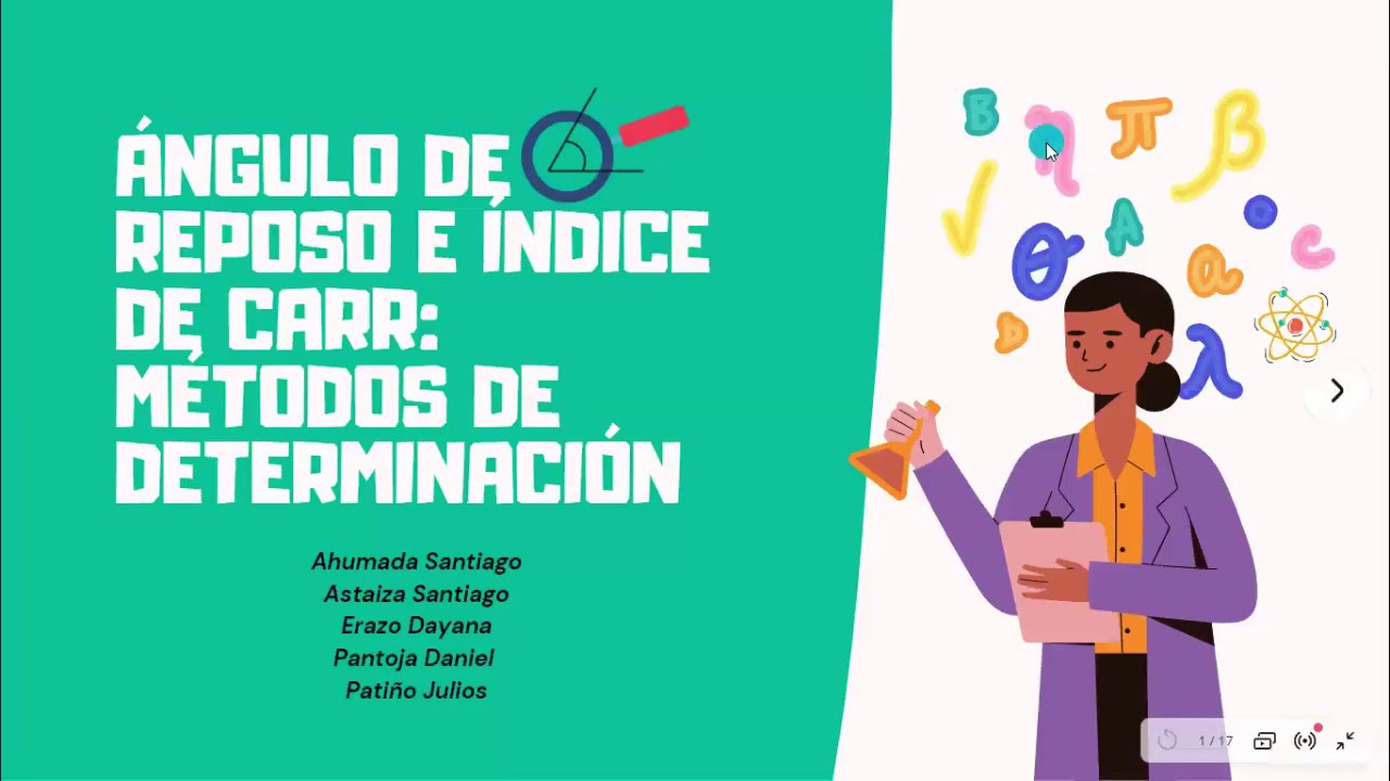 Ángulo de reposo e índice de Carr: Métodos de determinación - YouTube