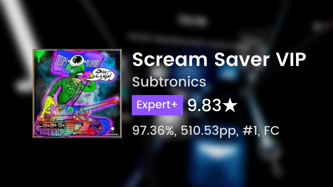 Beat Saber | Scream Saver VIP - Subtronics | 97.36%, 510.53pp, #1, FC - YouTube
