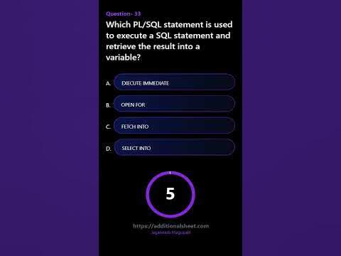 Which PL SQL statement is used to execute a SQL statement and retrieve the result into a ...