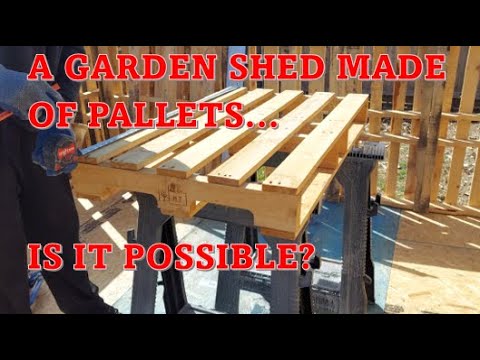 Pallet Garden Shed Part 1| Shed Made of 65 Pallets - YouTube