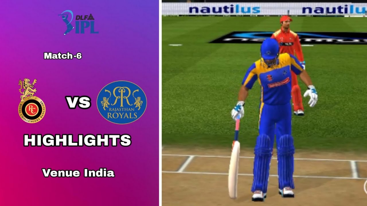 RCB VS RR | IPL/2008 | Full Highlights | Match 6 | Real Cricket 24 ...