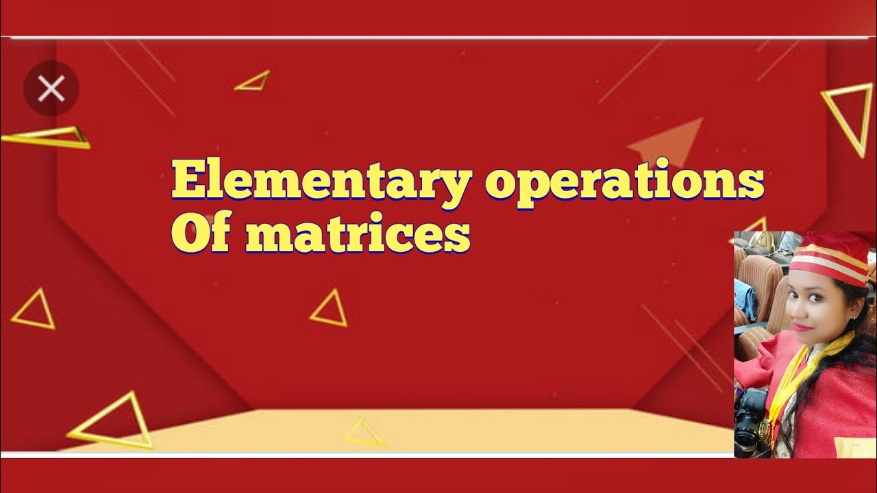 Elementary operations on matrices - YouTube