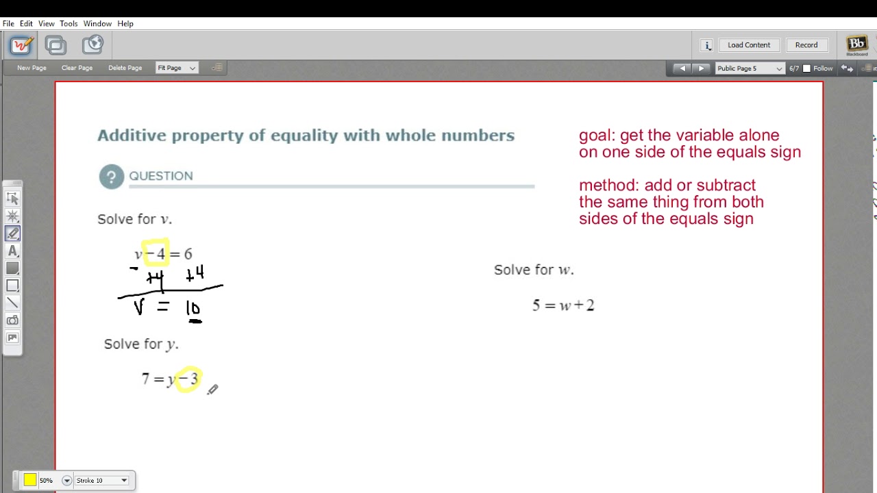 Additive Property Of Equality With Whole Numbers YouTube Additive Property Of Equality With Whole Numbers YouTube
