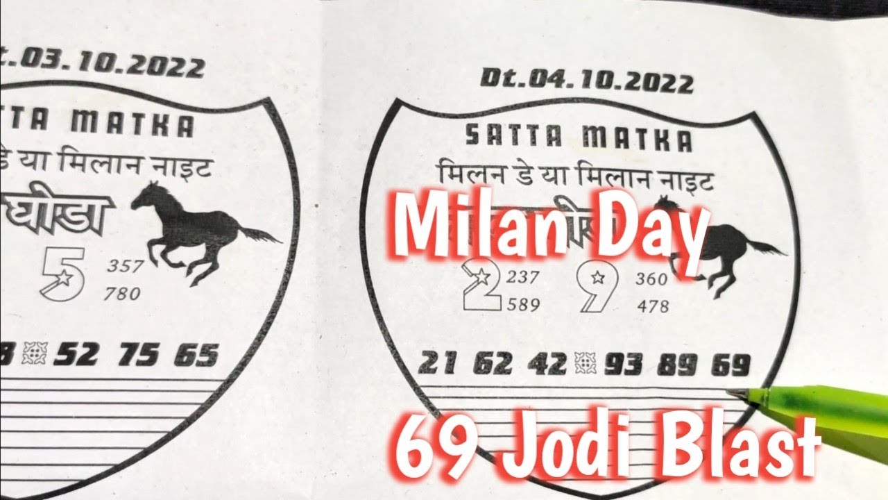 Milan Day & Milan night 04/10/2022| Kala Ghoda Chart | satta matka ...