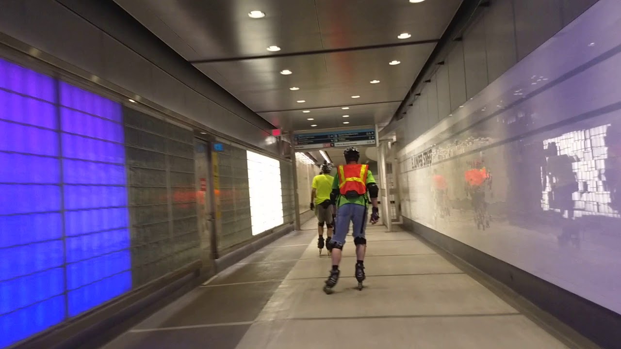 In Line Skating in the subway concourse in Philadelphia - YouTube