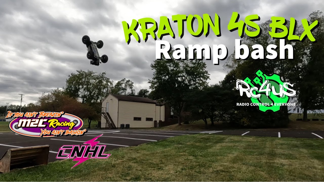 ARRMA KRATON 4s blx last wooden ramp bash an this thing went flying ...