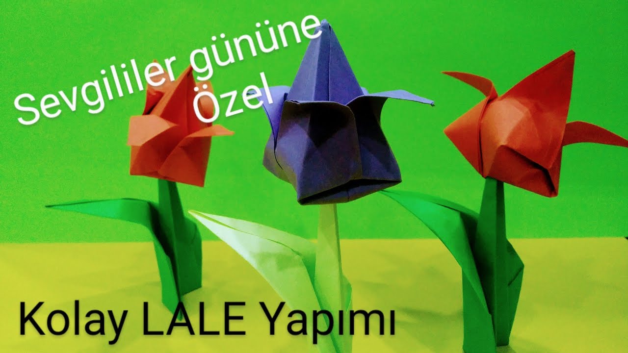 Origami How to make Tulips from Origami LALE yapımı.Kolay #DİY#Origami# ...