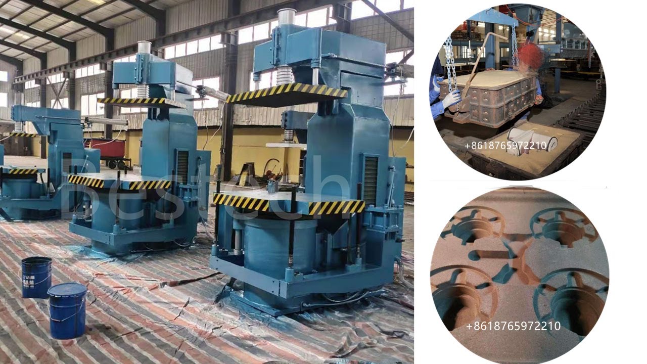 working process jolt squeeze sand molding machine, foundry green sand ...