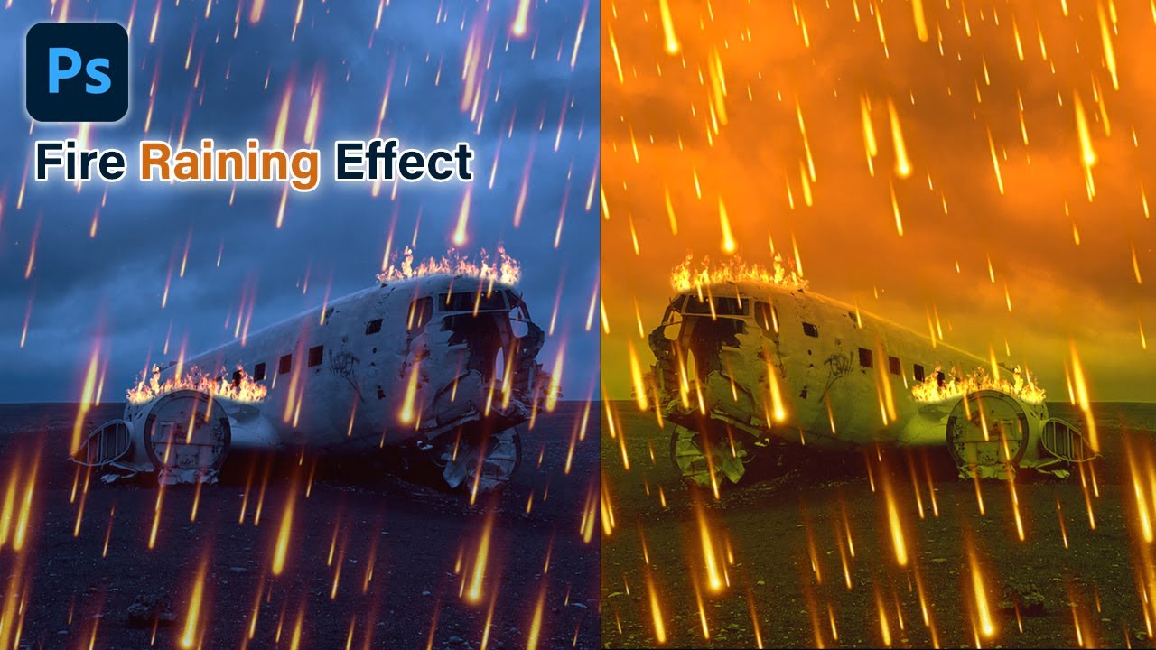 Fire effect on adobe Photoshop - YouTube