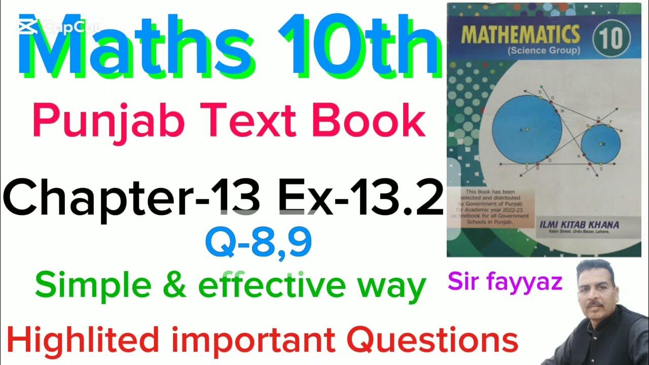 Maths class 10th | chapter 13 | Exercise 13.2 | PTB |simple way |ex 13.2 |Q-8 9 |sir fayyaz ...