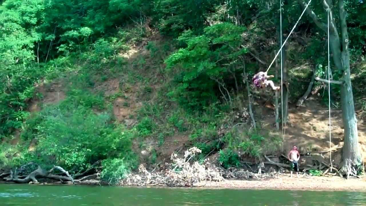 Lloyd Creek Rope Swing Jump by yours truly ...ME!!!!! 7 15 2012 - YouTube