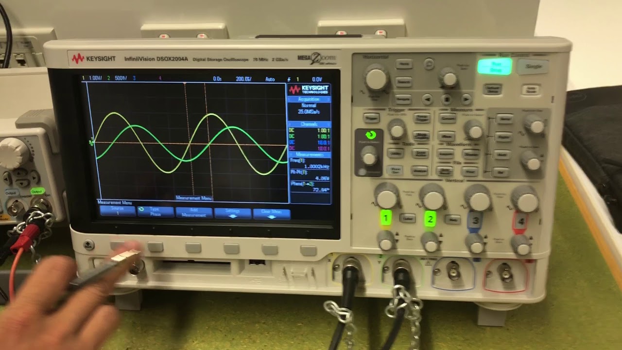 Measure Phase Shift RC circuit part 2 - YouTube