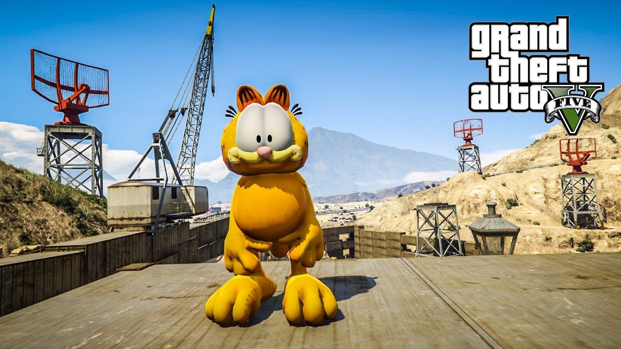เหมียวโหดกระโดดตบ (Garfield MOD GTA5) - YouTube