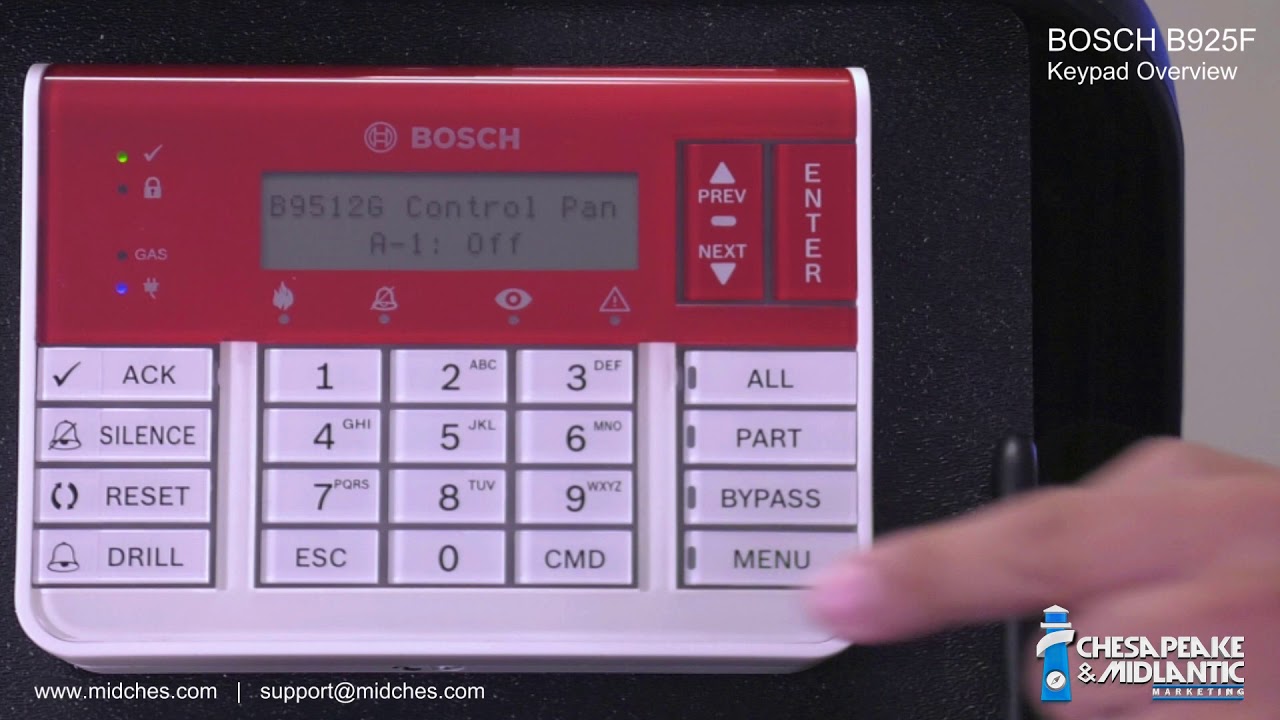 Bosch B925F Keypad Overview - YouTube
