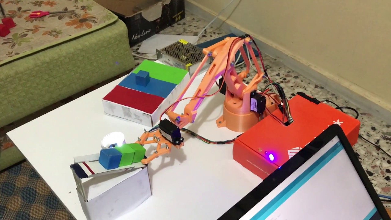 Robot Kol Projesi Arduino Uno R3 Renk Sensörü Otomasyon Youtube