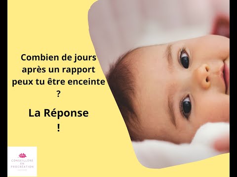 COMBIEN de JOURS après un rapport sexuel peut-on être enceinte ?