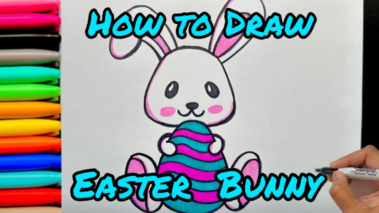 How to Draw Easter Bunny | cute Bunny | step by step drawing and ...