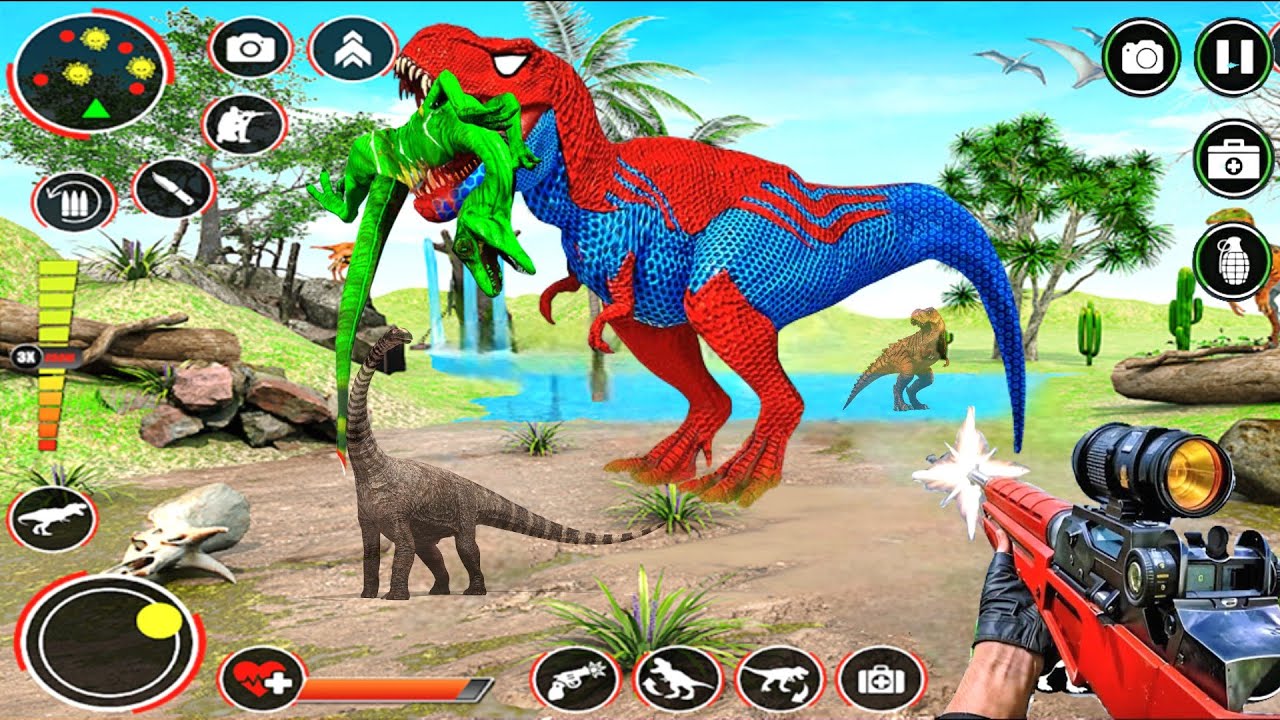 Wild Dinosaur Hunting Attack Game 3D – Android Gameplay - YouTube