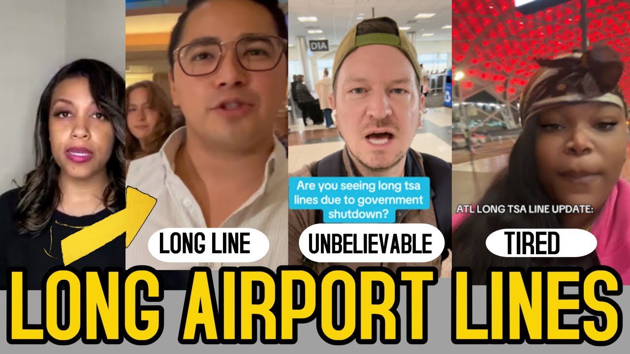 Long Airport Lines Because Of The Government Shutdown - YouTube