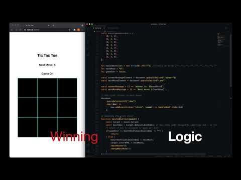 Tic Tac Toe with vanilla javascript - YouTube