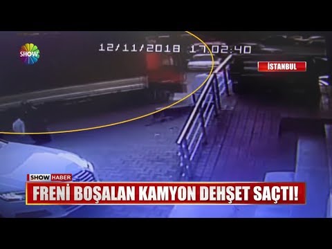 Freni boşalan kamyon dehşet saçtı!