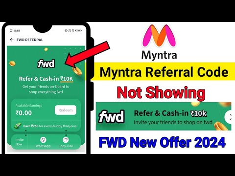 Myntra referral code not showing | Myntra fwd refer and earn ₹250 - YouTube