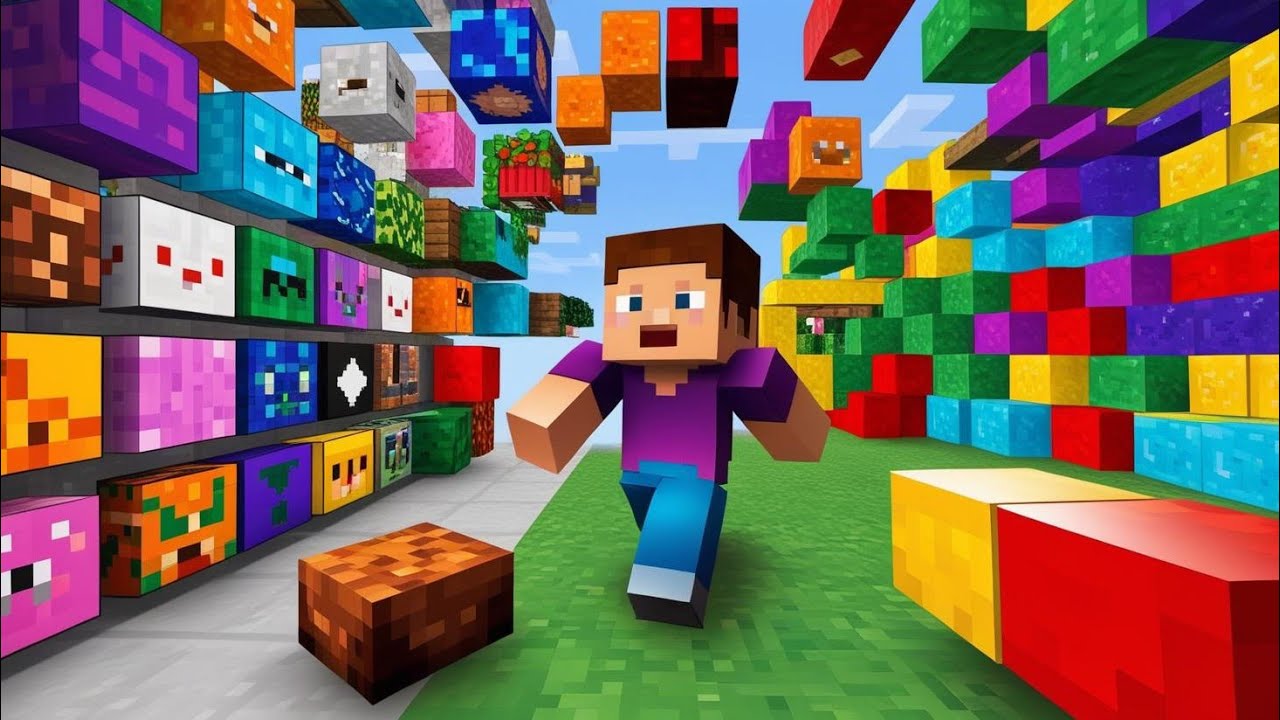 "Minecraft but Every Block is Random… and It Broke My Game!" - YouTube
