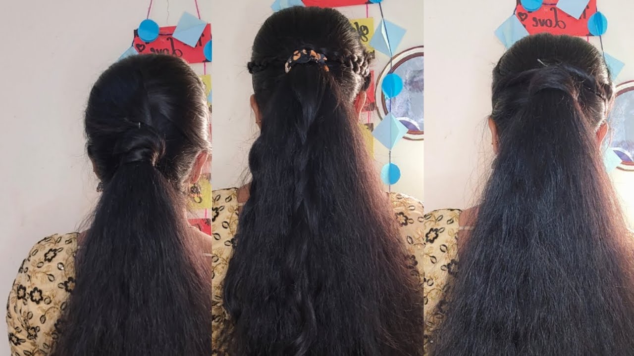 Simple & easy high Ponytail hairstyle | Front styles for high Ponytail ...