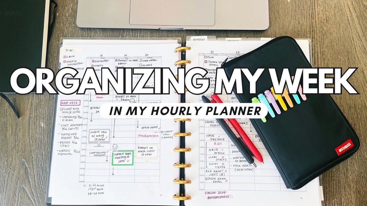 Organizing My Week in My Hourly Planner #weeklyplanwithme - YouTube