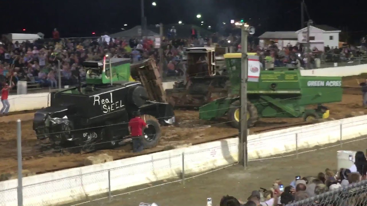 Buck motor sports combine demolition derby SPONGEBOB TIPS OVER - YouTube