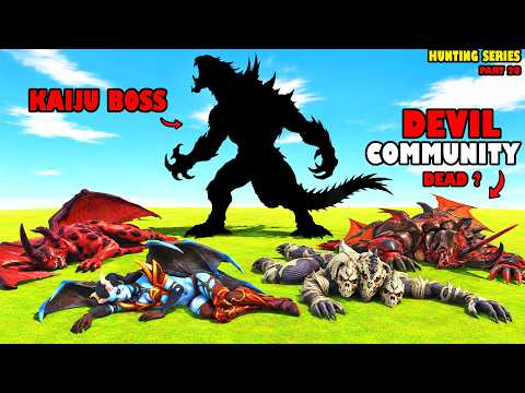 KAIJU Family vs DEVIL Community in Hunting Series Part 28 in Animal Revolt Battle Simulator Godzilla