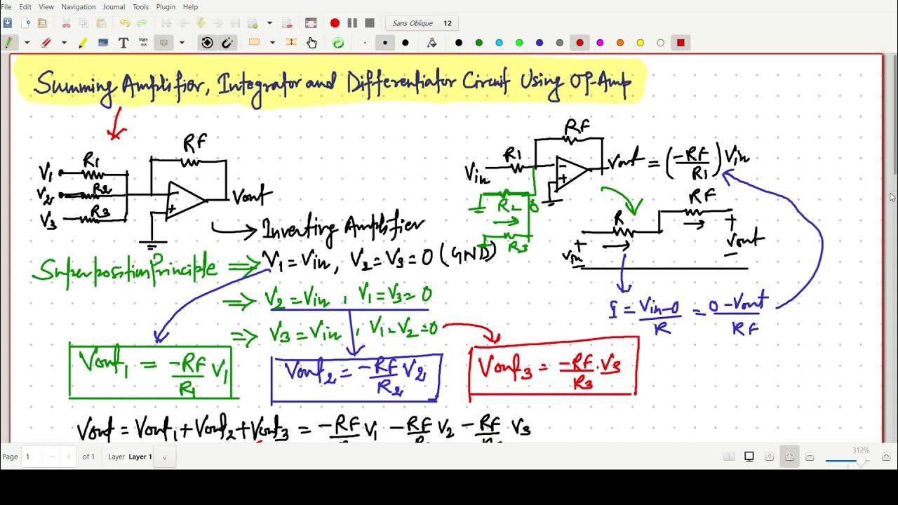 Summing, Integrator & Differentiator Circuit Using Op-Amp: Easy Analysis with Network Concept ...
