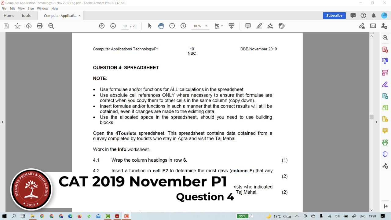 NSC: November 2019 CAT P1 - Q4 - YouTube