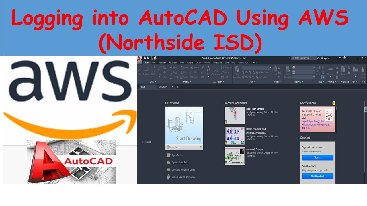 Logging into AutoCad with AWS (Northside ISD) - YouTube